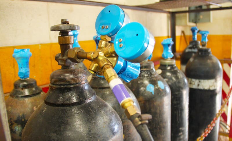 Argon gas bottles stock image. Image of sign, carogen - 16904481