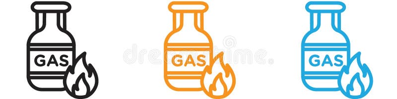 Gas Tank Vector Logo Set Collection for Web App Ui Stock Illustration ...