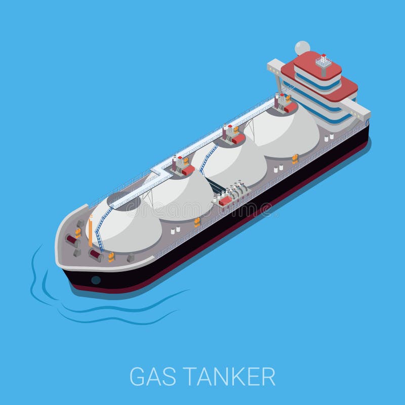 Gas Tanker Flat 3d Isometry Isometric Concept Web Vector Icon Stock ...