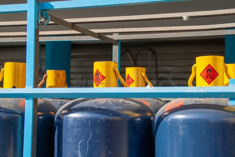 Several Blue Propane Tanks Stock Photos - Free & Royalty-Free Stock ...
