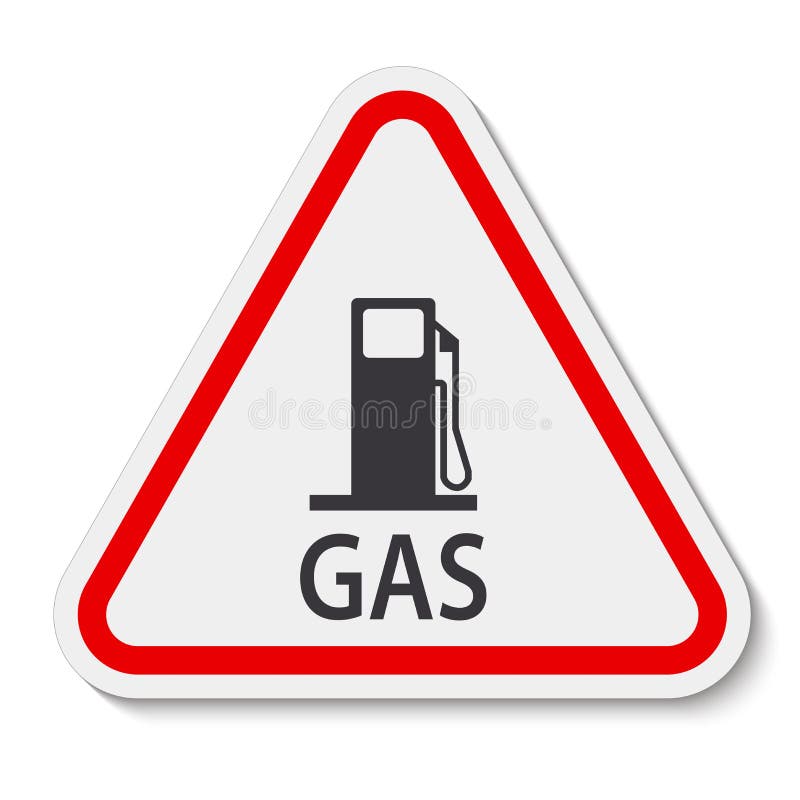 Gas Traffic Sign on White Background Stock Vector - Illustration of ...