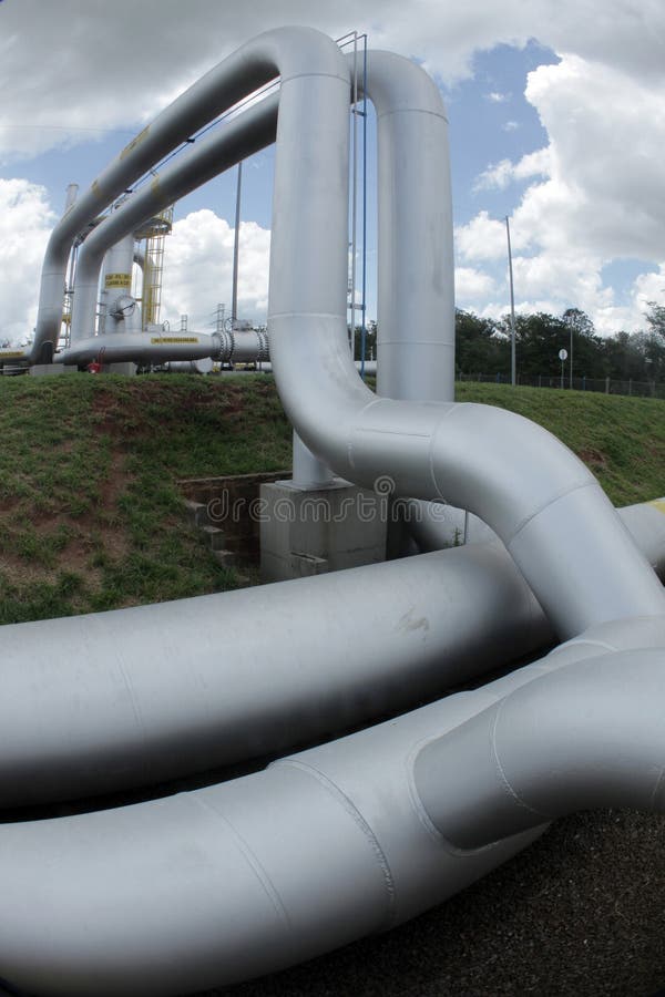 Natural Gas Pipeline Compression Station - Brazil. Stock Image - Image ...