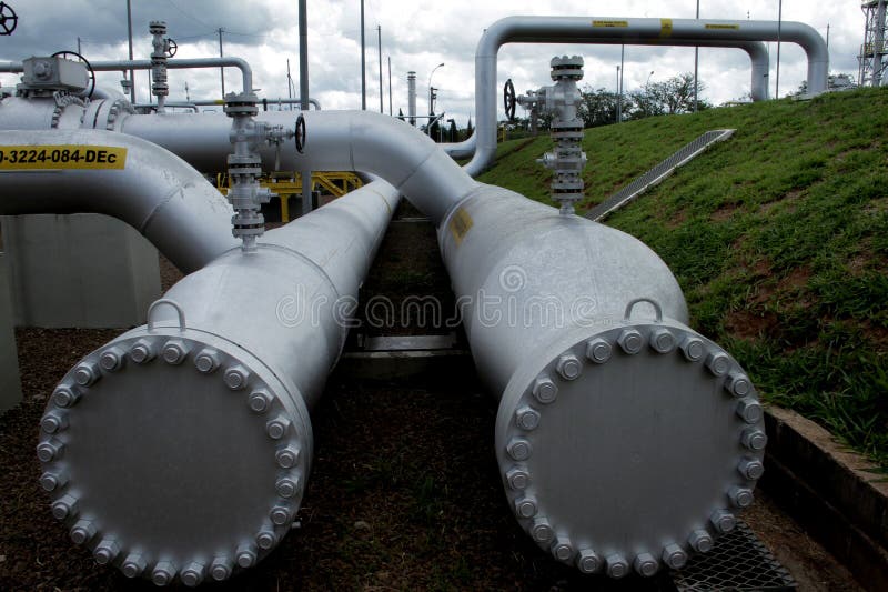 Natural Gas Pipeline Compression Station - Brazil. Stock Photo - Image ...