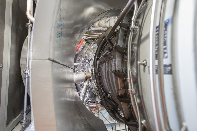 Turbine Engine of Gas Compressor on Offshore Oil and Gas Central ...