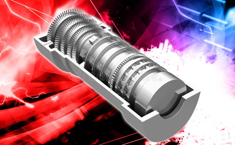 Gas Turbine Jet Engine Propulsion Blades Stock Image - Image of turbo ...