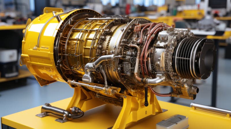 Gas Turbine Ship Engine Close-up Stock Illustration - Illustration of ...