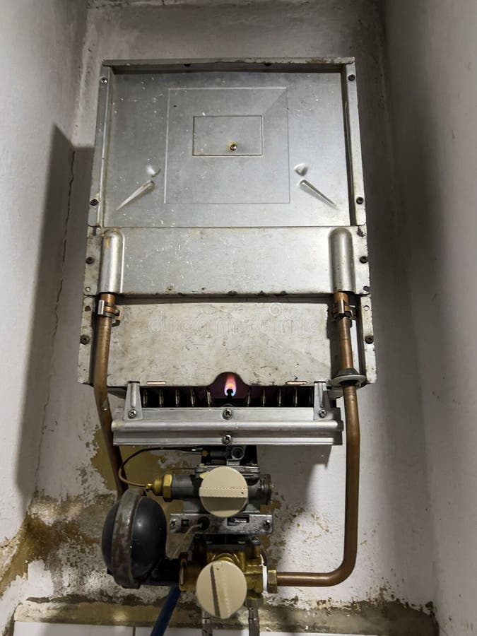 Gas water heater turned on stock photo. Image of fashioned - 257901482 Gas water heater turned on stock photo. Image of fashioned - 257901482