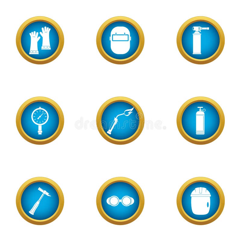 Welding Icons Set, Outline Style Stock Vector - Illustration of line ...