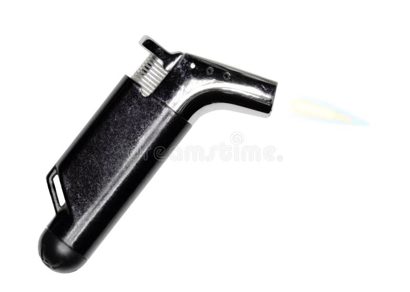 Gasbrander met vlam op wit stock foto. Image of propaan - 65202774