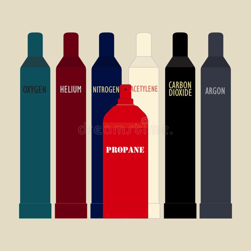 Gasflessen vector illustratie. Illustration of acetyleen - 66983386