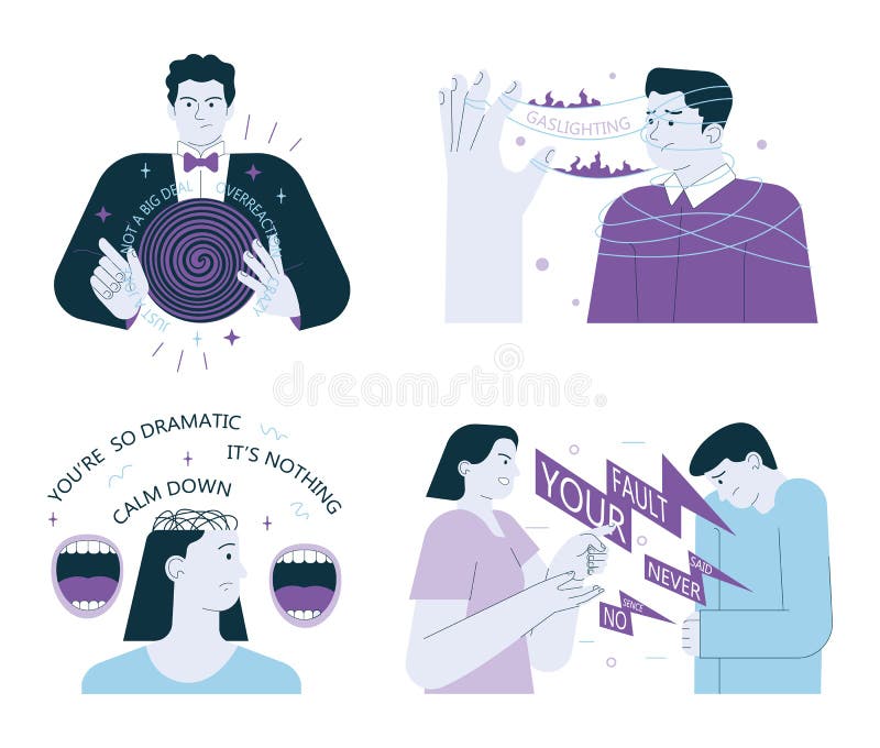 Gaslighting Concept Set. Psychological Manipulation Method, and ...