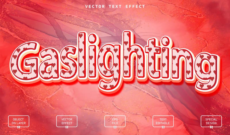 Gaslighting 3d Text Effect Editable Text Stock Vector - Illustration of ...