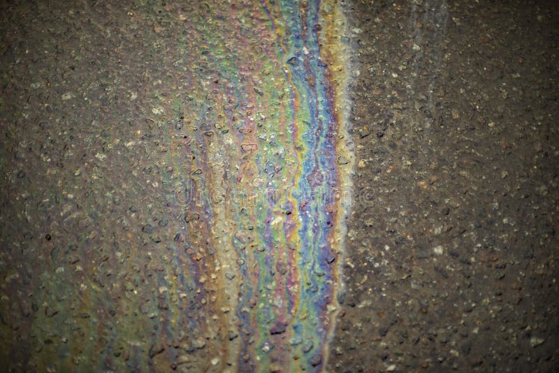 Gasoline on Asphalt. Fuel Texture on Road Stock Image - Image of detail ...