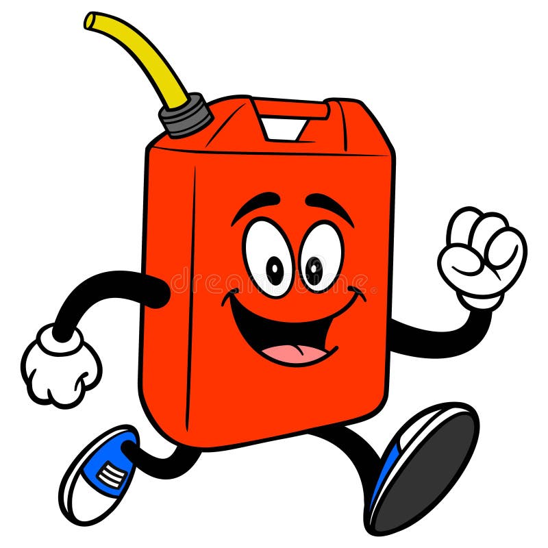 Gasoline Can Running with a Foam Finger Stock Vector - Illustration of ...