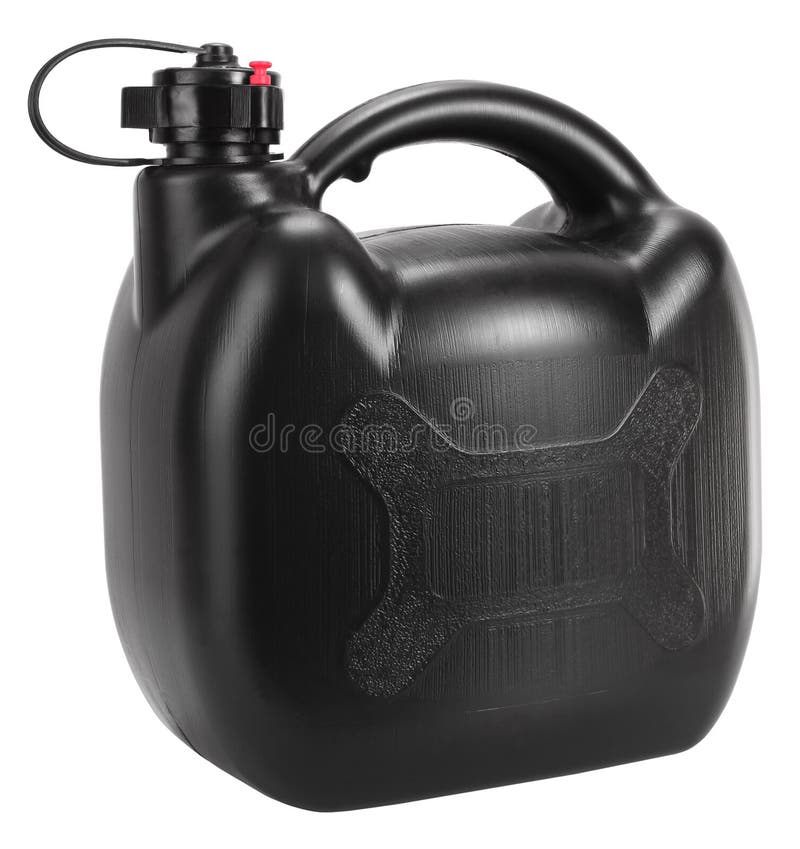 Gasoline Canister Black Plastic Gas Can for Fuel Stock Photo - Image of ...