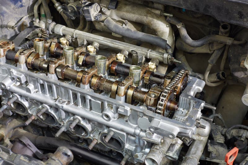 Gasoline car engine stock photo. Image of metallic, automobile - 32655876