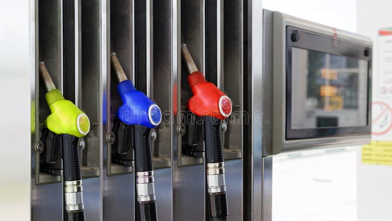 Gasoline Column for Refueling. Stock Photo - Image of benzine ...