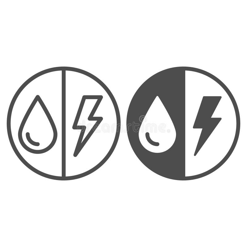 Gasoline with Electricity Line and Solid Icon, Energy Bubble Concept ...