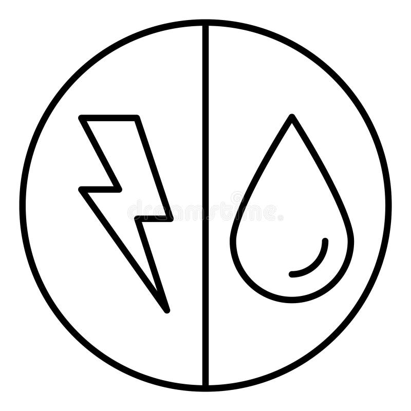 Gasoline with Electricity Thin Line Icon, Energy Bubble Concept. Vector ...