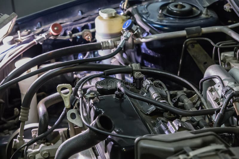 Engine car repair closeup stock image. Image of power - 100475495