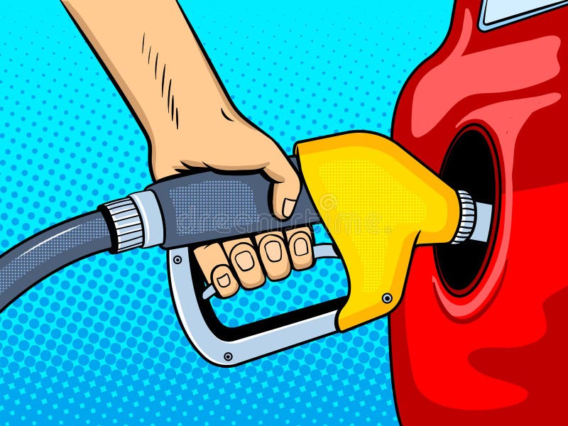 Gasoline Filling Comic Book Style Vector Stock Vector - Illustration of ...