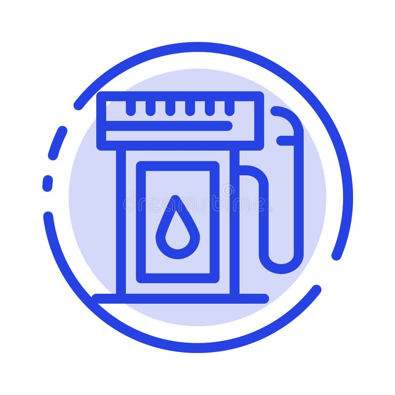 Gasoline, Industry, Oil, Drop Blue Dotted Line Line Icon Stock Vector ...