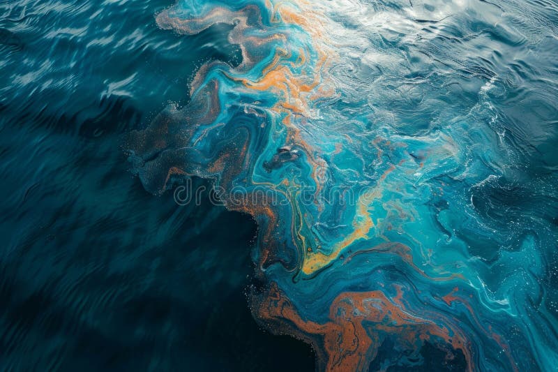 Gasoline or Oil Pollution of Water Stock Photo - Image of natural ...