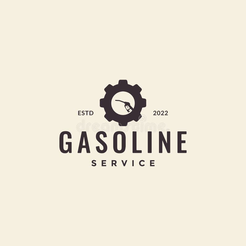 Gasoline with Service Gear Hipster Logo Design Vector Stock Vector ...