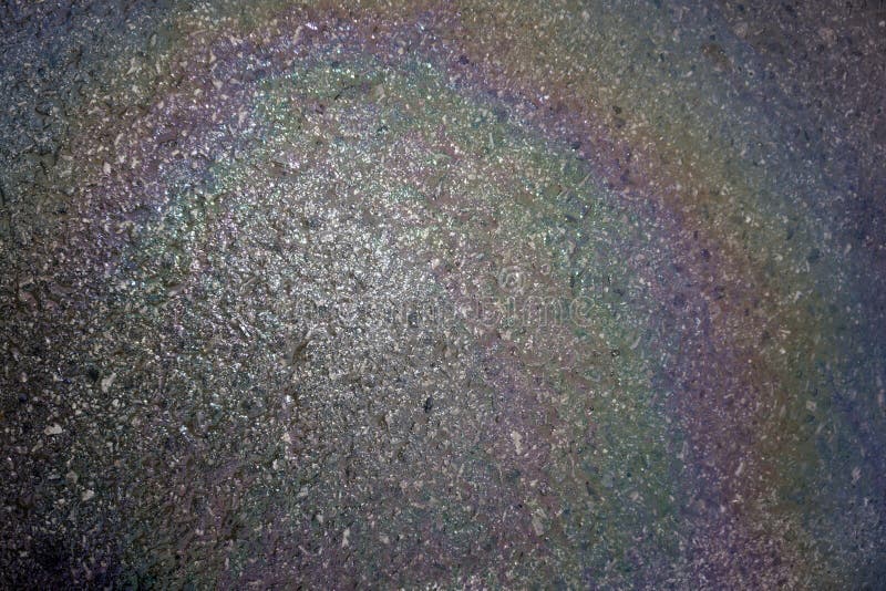 Gasoline Stains on Asphalt. Gasoline Spilled on Road Stock Photo ...