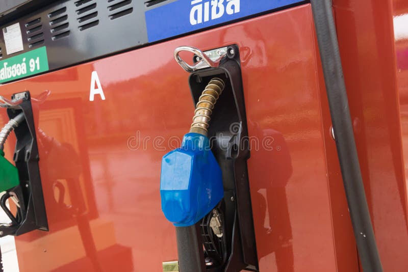Gasoline station fuel pump stock image. Image of thailand - 62076249
