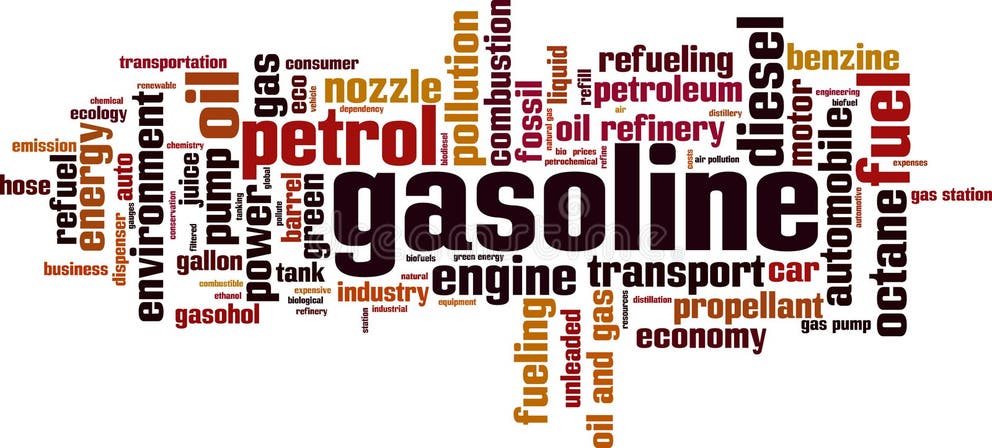 Gasoline word cloud stock vector. Illustration of industry - 274154483