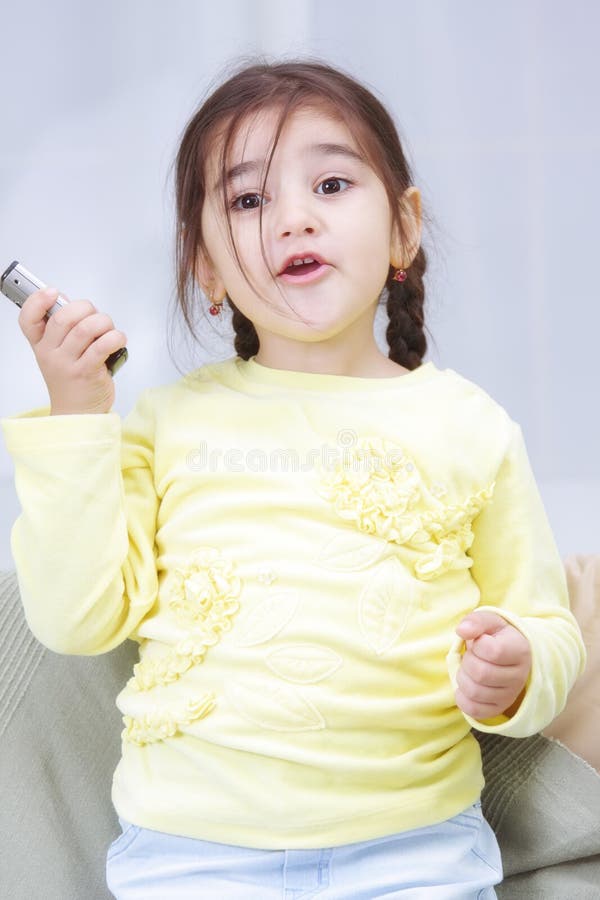 Gasp after phone call stock image. Image of child, female - 14369879