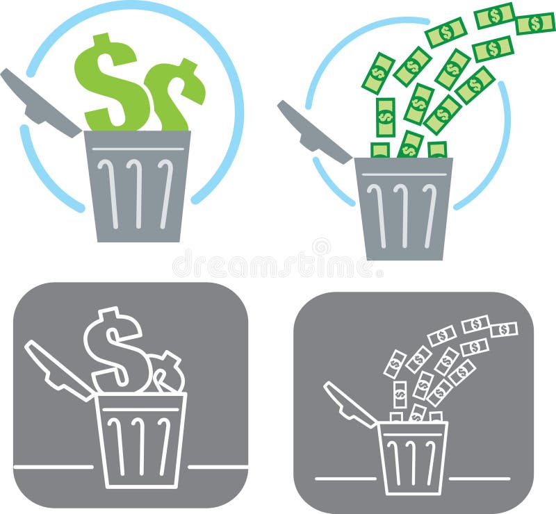Icône de rebut d'argent illustration de vecteur. Illustration du perte ...
