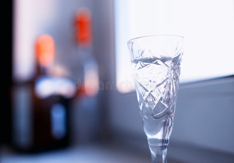 Gass of Alcohol on Windows Desk Background Stock Image - Image of desk ...