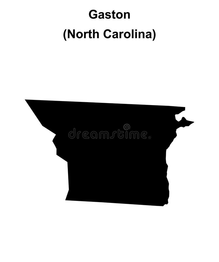 Gaston outline map stock illustration. Illustration of carolina - 361723314