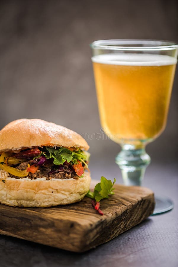 Gastro Pub Local Food, Bbq Burger Stock Image - Image of cider ...