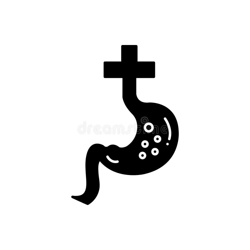 Black Solid Icon for Gastroenterology, Gastro and Medical Stock Vector ...