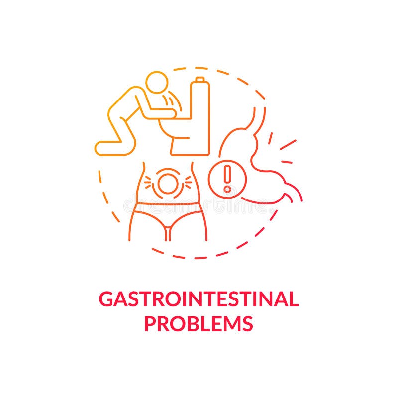 Gastrointestinal Problems Red Gradient Concept Icon Stock Vector ...