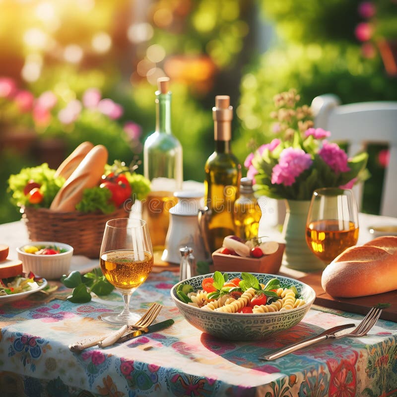 Gastronomic Delight: a Sumptuous Lunch Spread on a Table. Stock ...