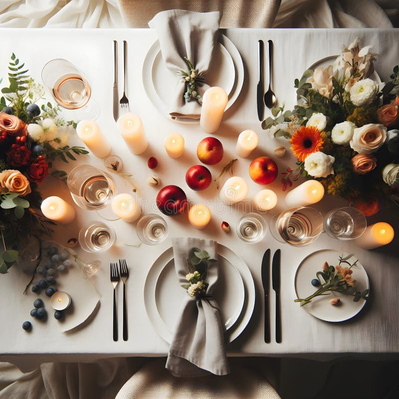 Gastronomic Delight: a Sumptuous Lunch Spread on a Table. Stock ...