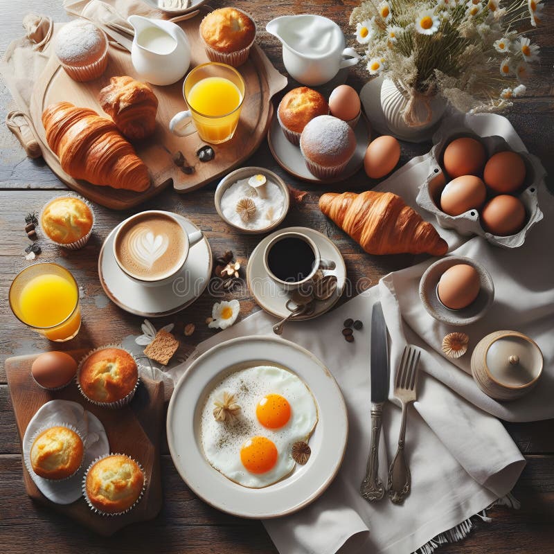 Gastronomic Delight: a Sumptuous Lunch Spread on a Table. Stock ...