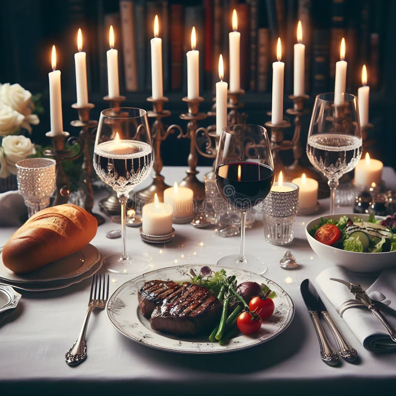 Gastronomic Delight: a Sumptuous Lunch Spread on a Table. Stock ...