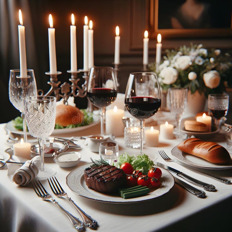 Gastronomic Delight: a Sumptuous Lunch Spread on a Table. Stock ...