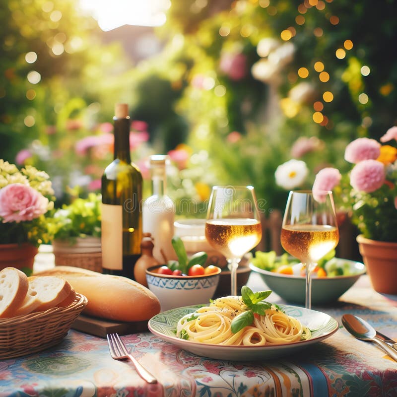Gastronomic Delight: a Sumptuous Lunch Spread on a Table. Stock ...