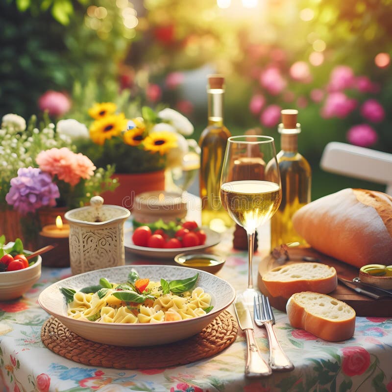 Gastronomic Delight: a Sumptuous Lunch Spread on a Table. Stock ...