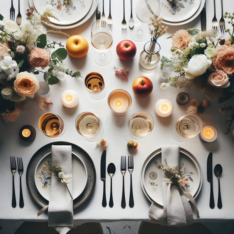 Gastronomic Delight: a Sumptuous Lunch Spread on a Table. Stock ...