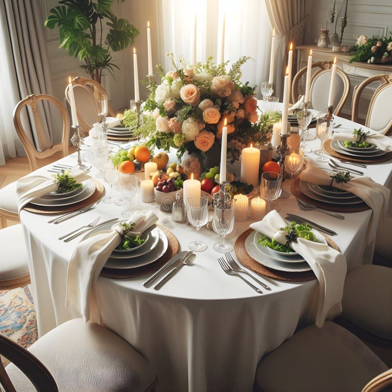 Gastronomic Delight: a Sumptuous Lunch Spread on a Table. Stock ...