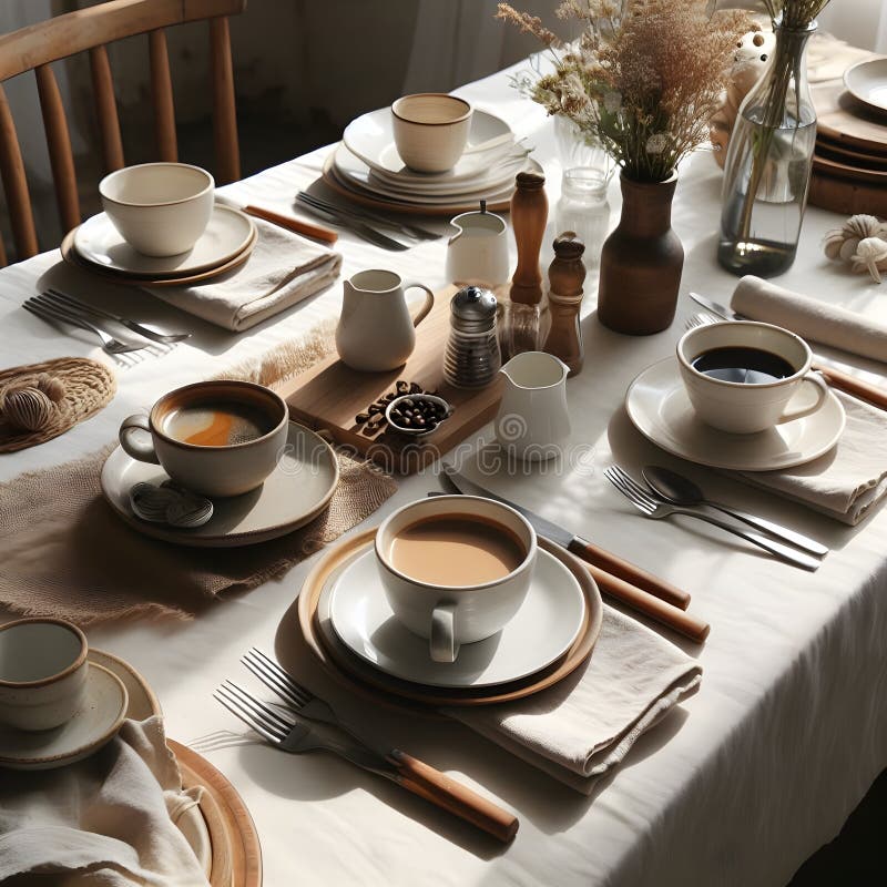 Gastronomic Delight: a Sumptuous Lunch Spread on a Table. Stock ...