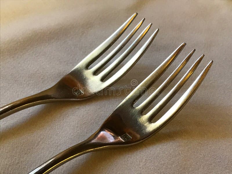 Two forks. Close view stock image. Image of dinnerware - 361413169