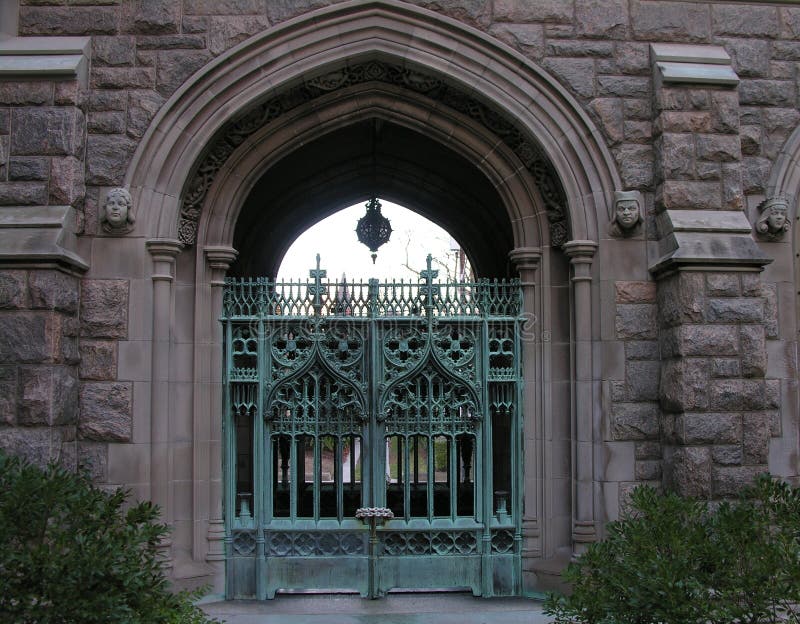Gate stock photo. Image of england, gargoyles, angel, church - 413142